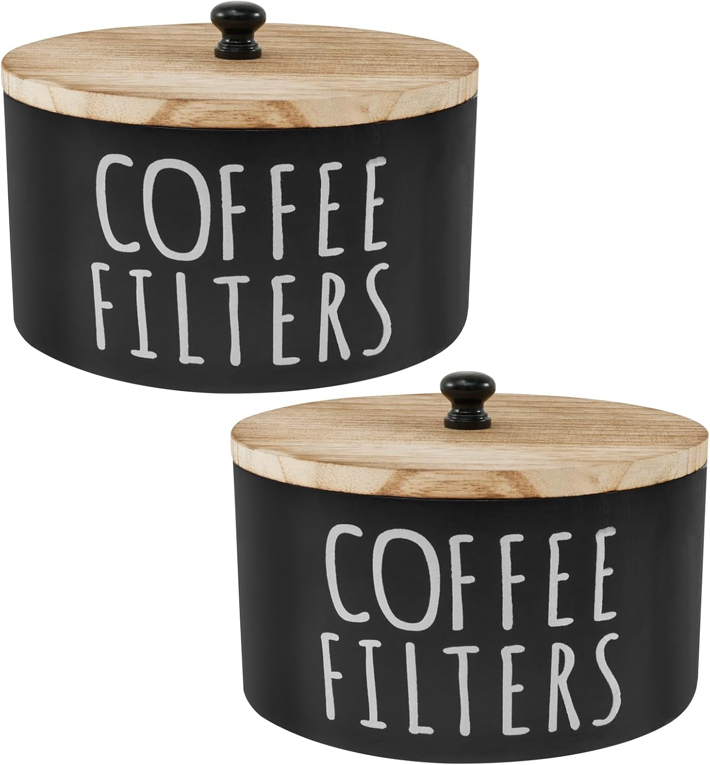 Amazon.com: PTMTFYL 2 Pcs Coffee Filter Holders, Wooden Rustic Round ...
