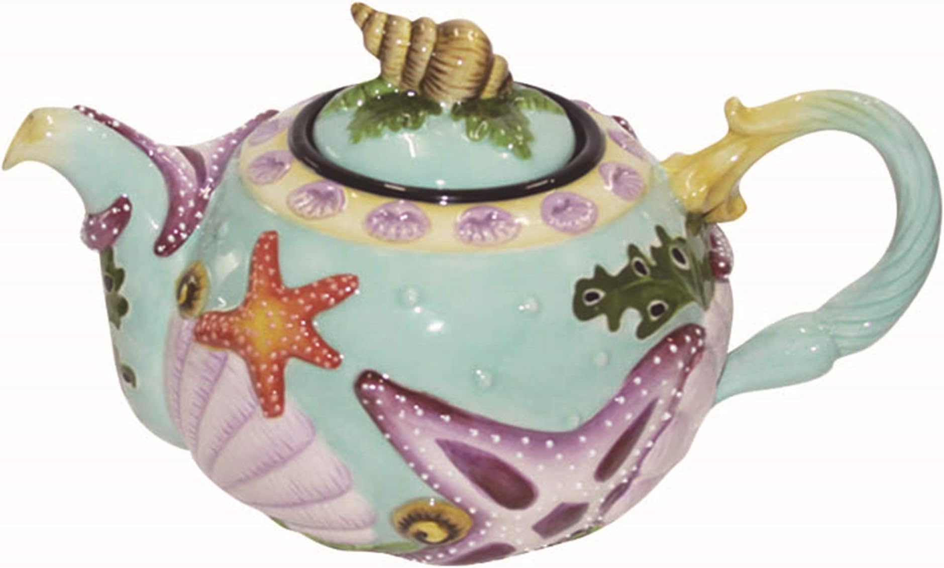 Amazon.com: Blue Sky Ceramic Puffer Fish Teapot, 9.5 x 5.5 x 9.5 ...