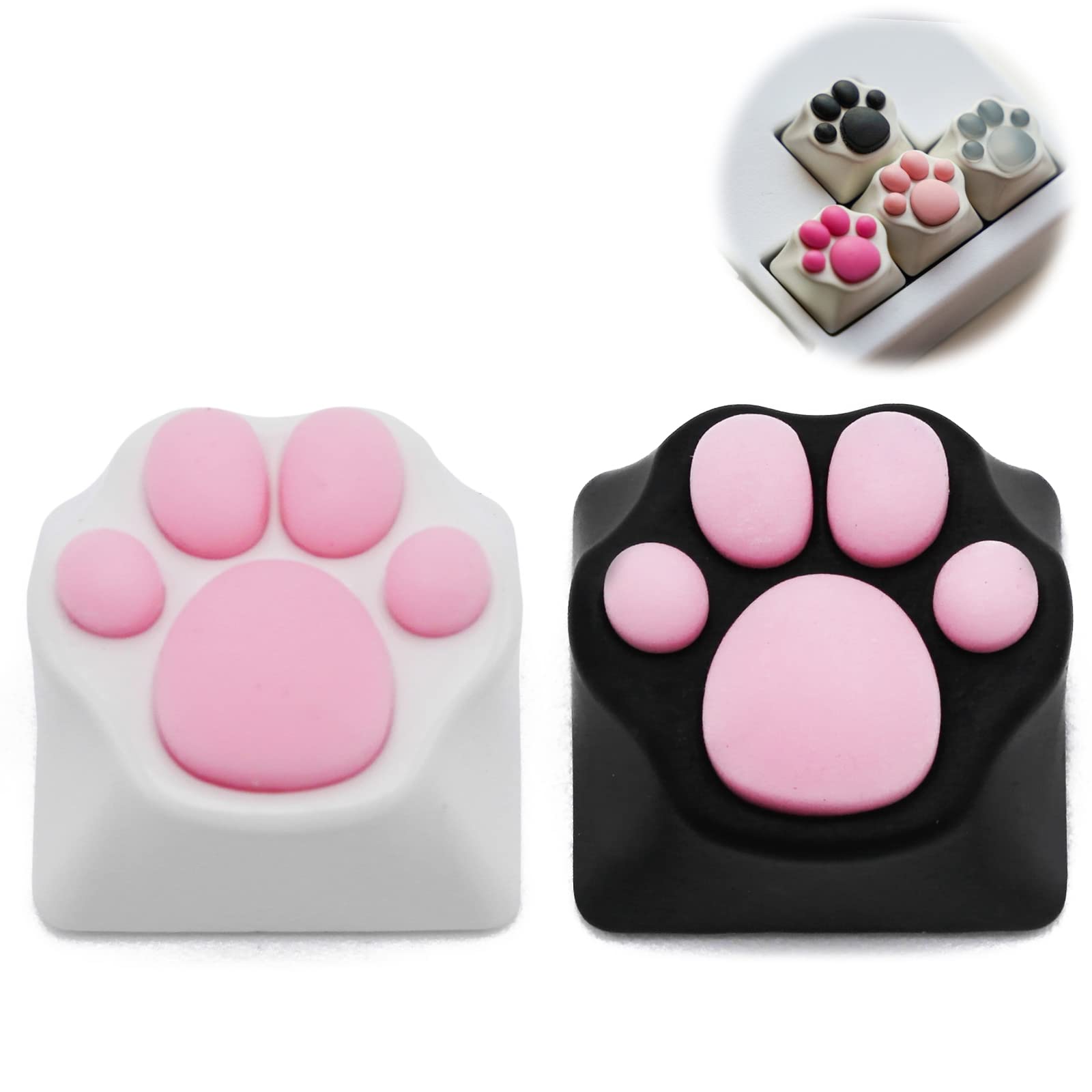 2x Cute Cat Keycap Custom Artisan Keycaps Gaming Metal ESC Key Caps For ...