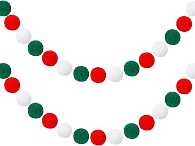 Amazon.com: Vuzvuv 2 Pieces Blue 1.6" Large Pom Pom Ball Garlands ...