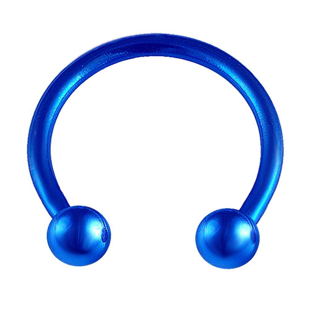 16g Circular Horseshoe Barbell Anodized Septum Cartilage Nose Lip Hoop ...
