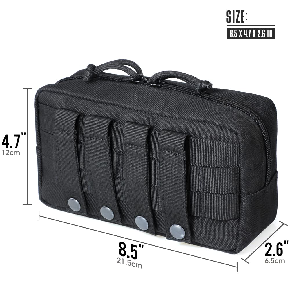 WYNEX Tactical MOLLE Utility Pouch, EDC Horizontal Admin Pouches Compact Tool Gear Bag Small ...