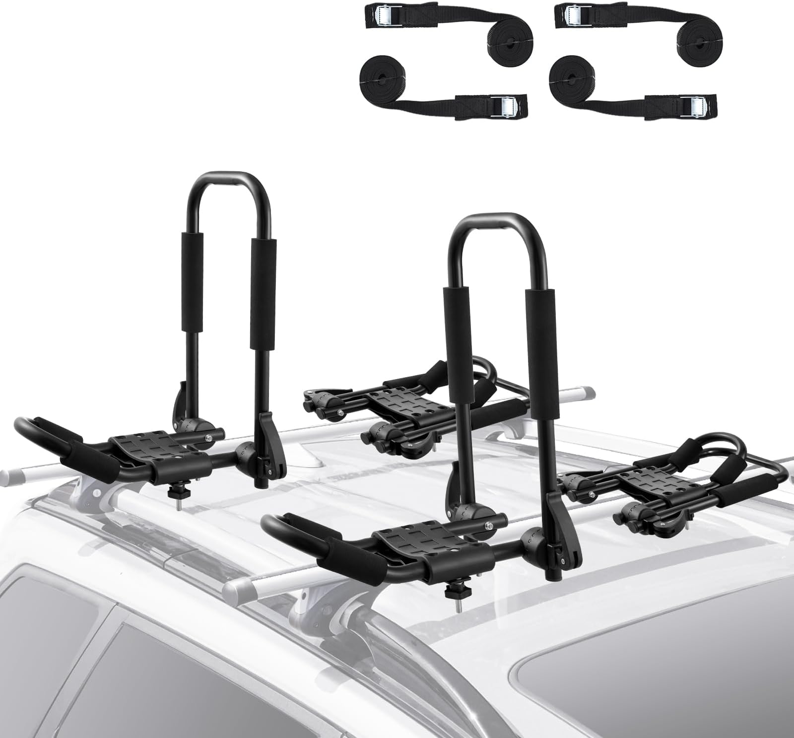 Amazon.com: VEVOR Kayak Roof Rack 2 Pairs J-Bar, Soft Roof Rack Quick ...