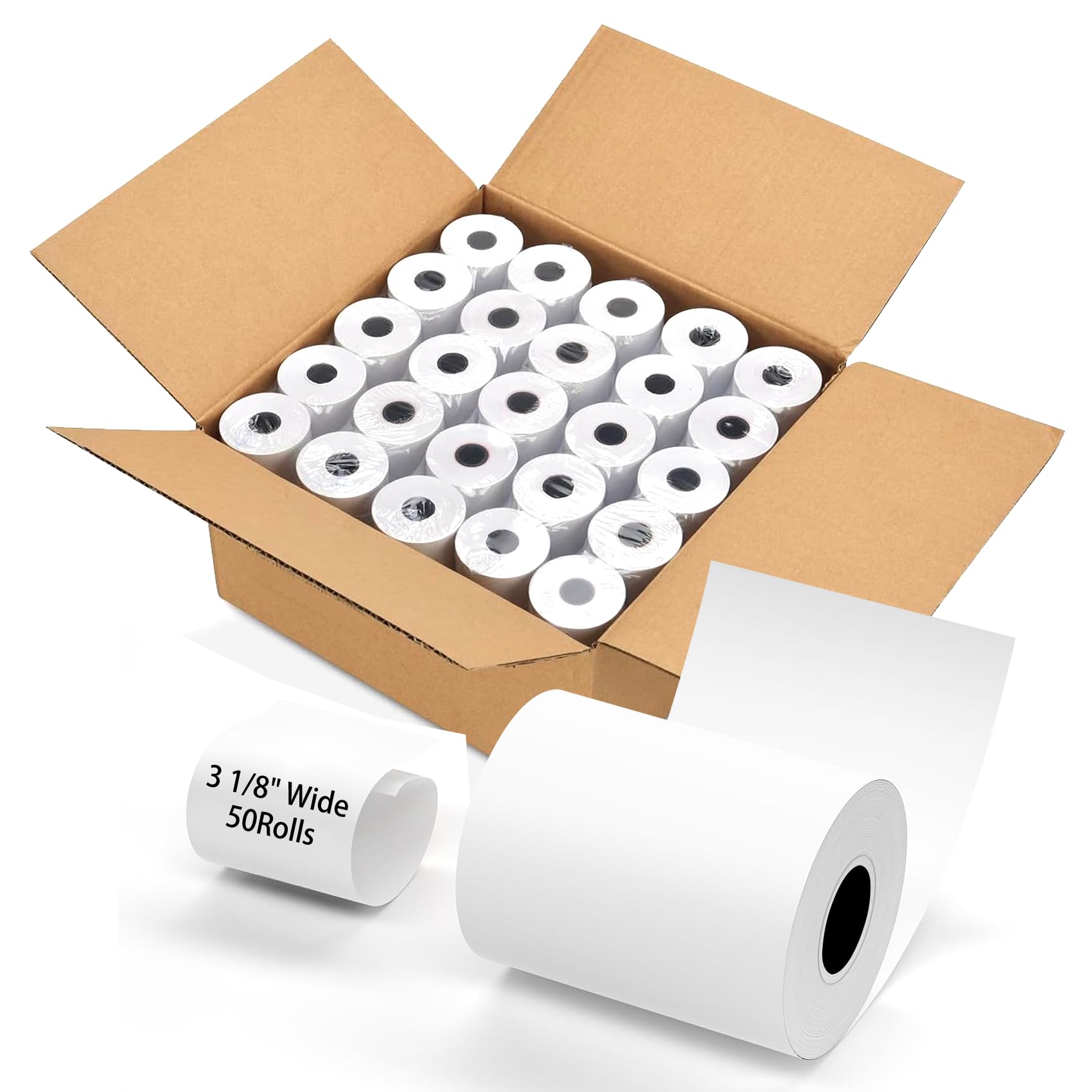 Amazon.com : 50 Rolls 3 1/8" x 230' Thermal Receipt Paper – Ink-Free ...