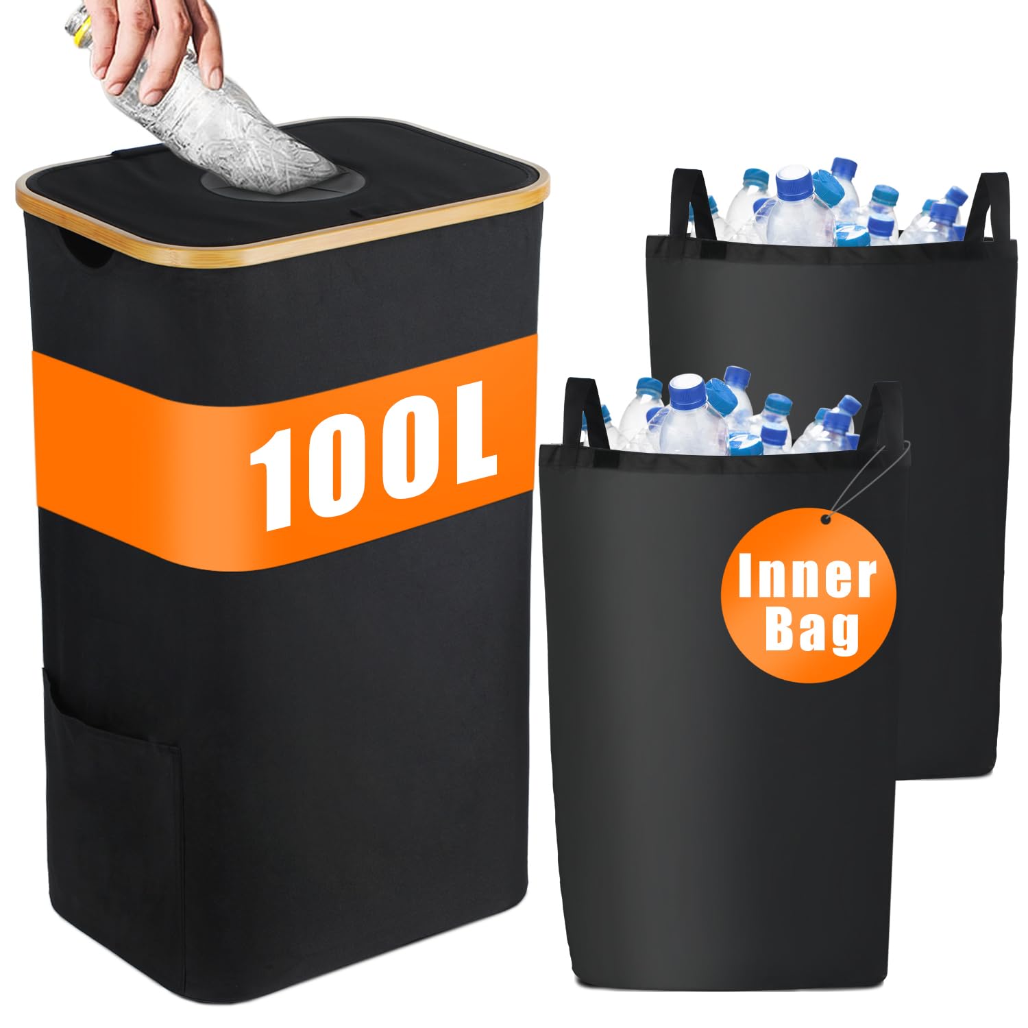 Amazon.com: Famolay Recycling Bin for Kitchen, Recycle Bottle Bin with ...