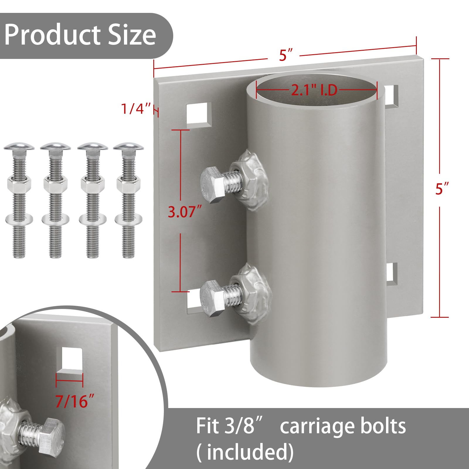 Snapklik.com : Stationary Dock Side Leg Pipe Holder,Galvanized Brackets Dock Post Hardware ...