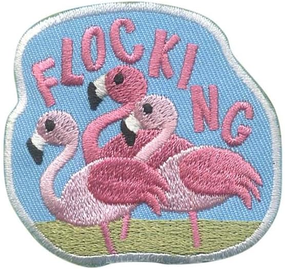 Amazon.com: Flocking Funny Flamingo Embroidered Iron on Patch Perfect ...