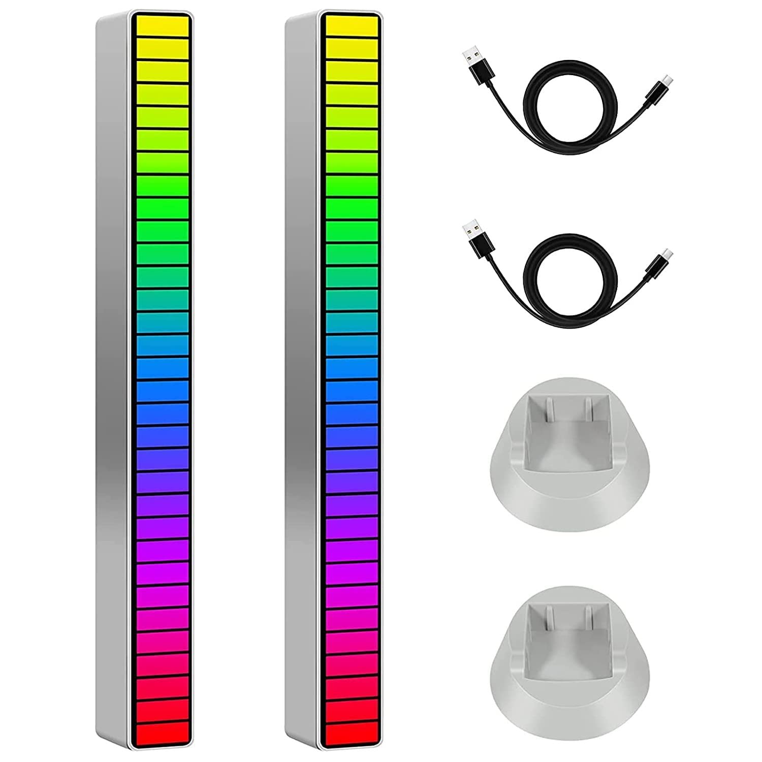 Buy VIJARA Sound Activated Led Lights, 2 PCS Music Sync Lights Wireless Rechargeable USB Car ...