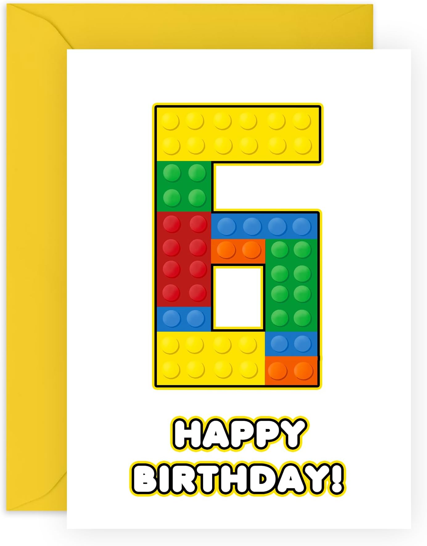 Amazon.com : CENTRAL 23 6th Birthday Card - 6 Building Block - Toddler ...