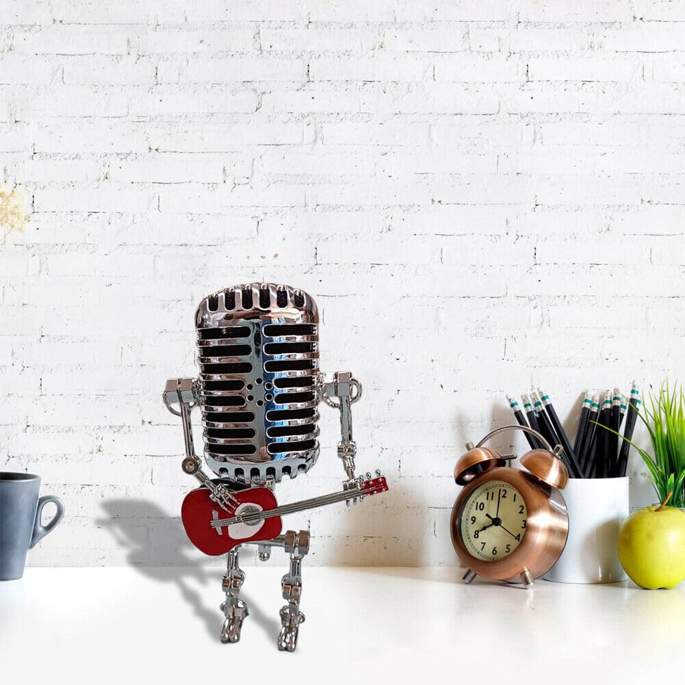 EHOTER Sherum Mic Rockbot, 2024 Vintage Microphone Guitar Robot Lamp ...