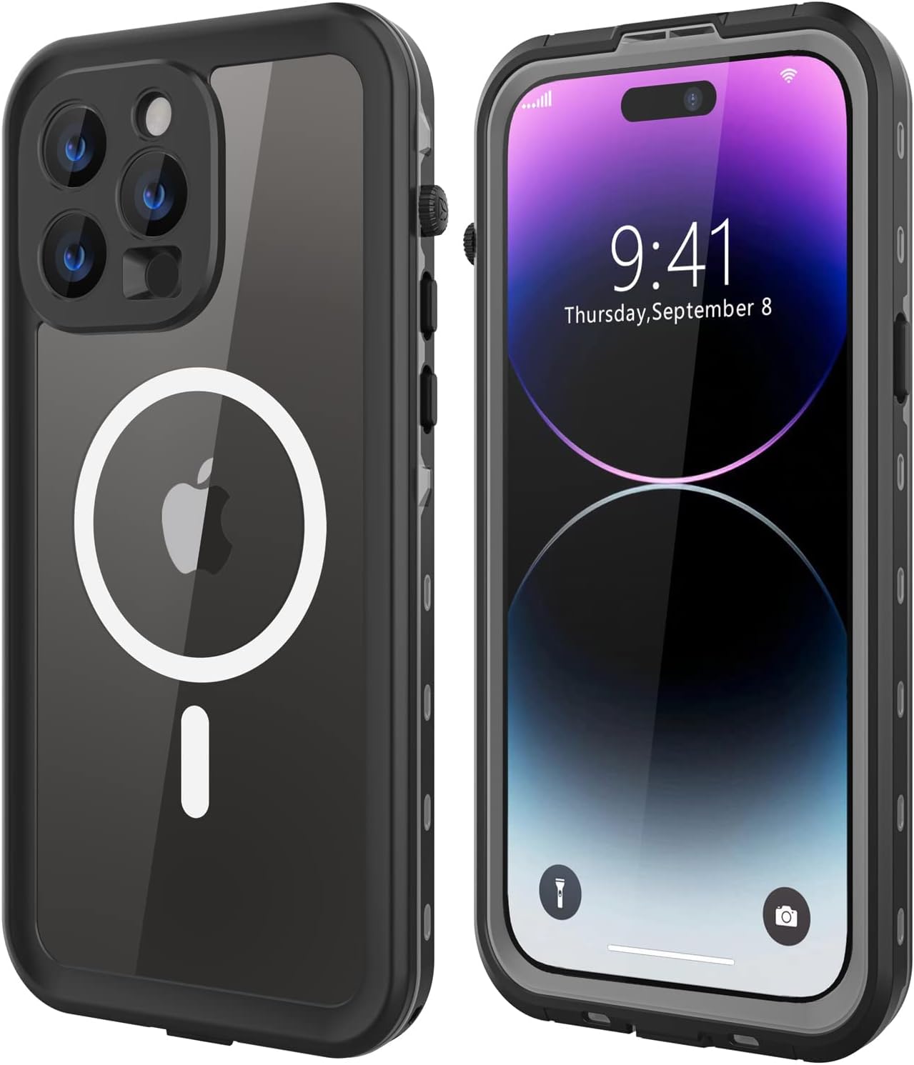 Amazon.com: Dewfoam Design for iPhone 14 Pro Max Waterproof Case, Shockproof Dustproof Phone ...