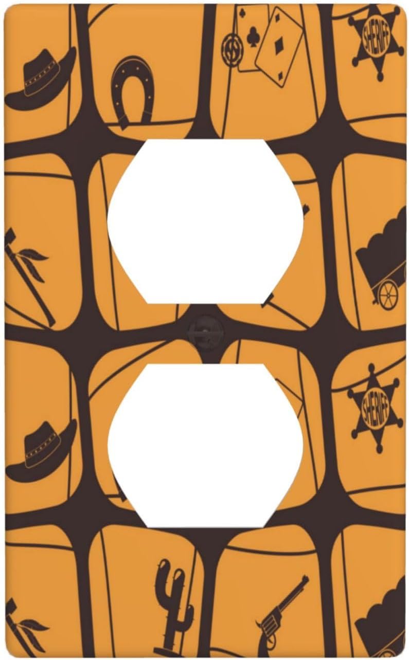 West Texas Cowboy Duplex Socket Decorative Switch Panel, Double Socket Wall Plate - Amazon.com