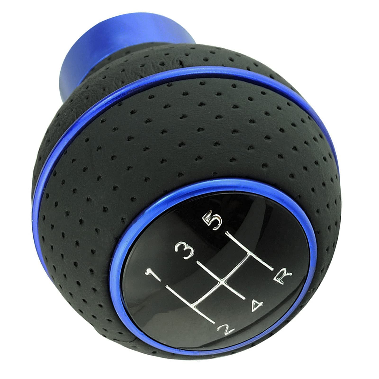 Snapklik.com : Lunsom 5 Speed Round Shift Knobs, Leather Car Gear ...