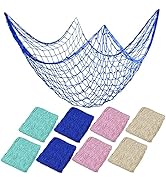 Amazon.com: 16 Pieces Natural Fish Net Decoration 80" x 40", Wall ...