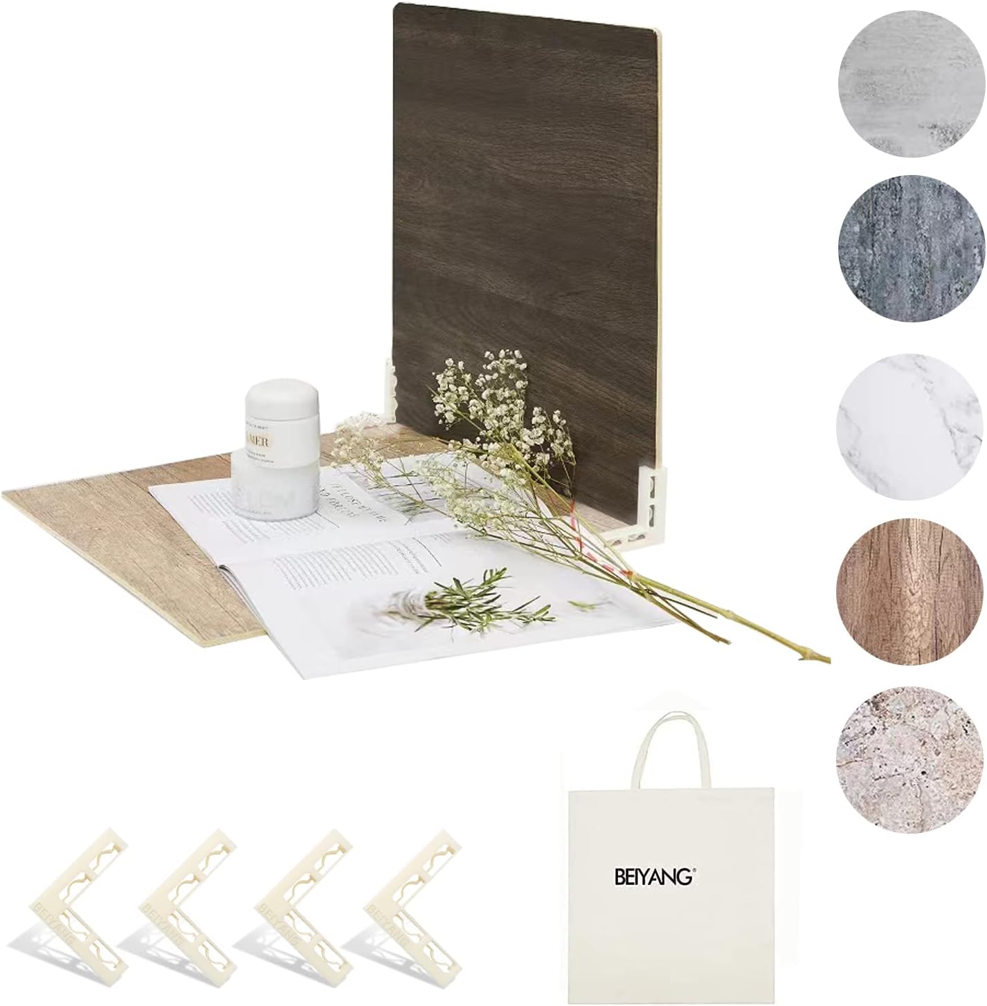 Amazon.com : EOAJAFOU 3PCS 24×24in Photo Backdrop Boards White Marble ...