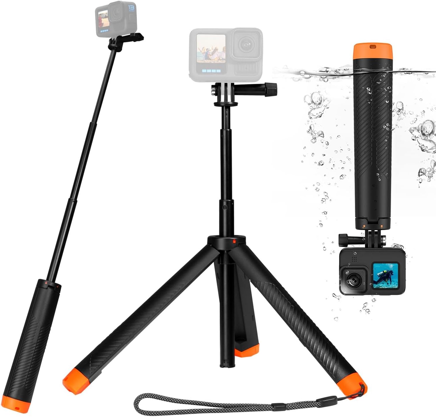KEAGAN 4 in 1 Selfie Stick Floating Hand Grip Tripod Waterproof ...