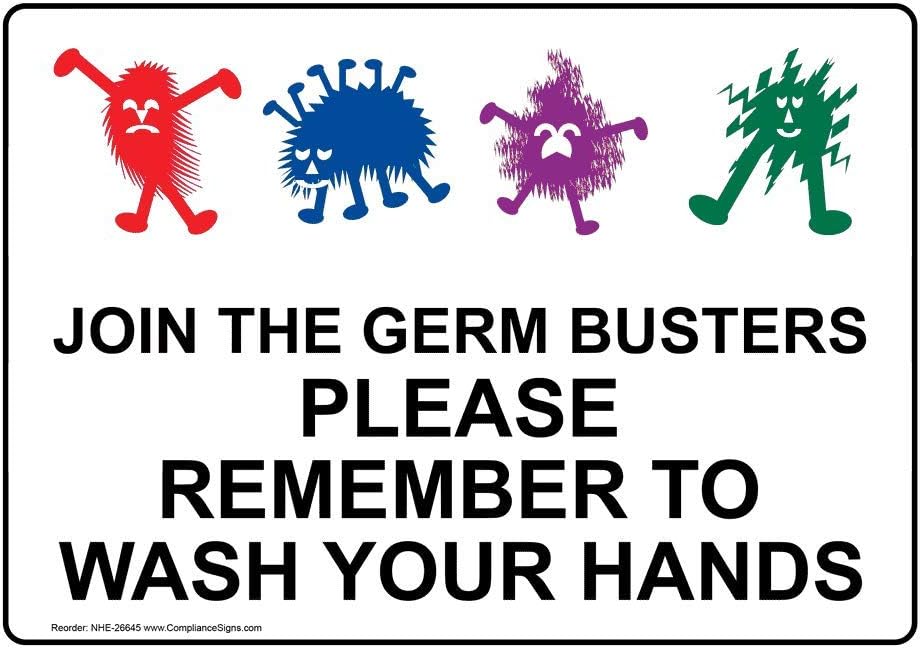 Amazon.com: ComplianceSigns.com Join The Germ Busters Please Remember ...