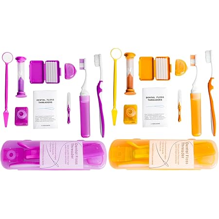 Amazon.com : Portable Orthodontic Oral Care Kit - 2Pack - Travel Kit ...