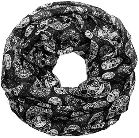 Soul-Cats Loopschal Totenköpfe Skulls Schädel schwarz Halstuch Tuch ...