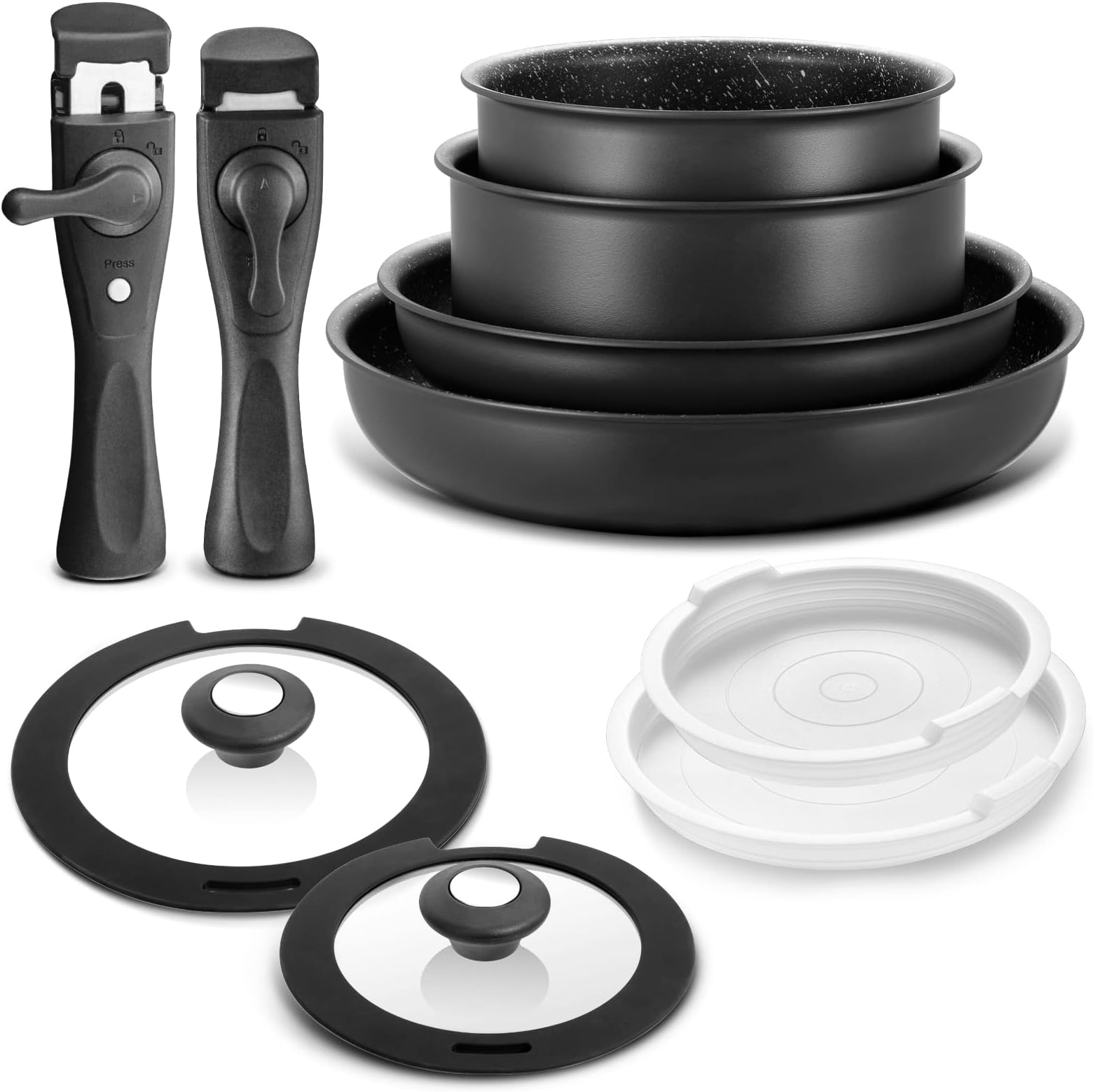 Tefal Ingenio Elegance Pots & Pans Set, 13 Pieces, Stackable, Removable Handle, Space Saving ...