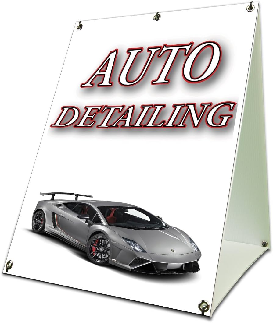 Amazon.com : Auto Detailing Sidewalk A Frame 18"x24" Outdoor Retail ...