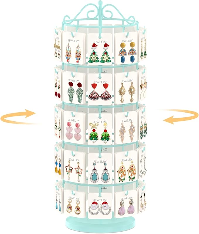 EsLuker.ly Earring Holder Organizer Rotating Display Tree Stand ...