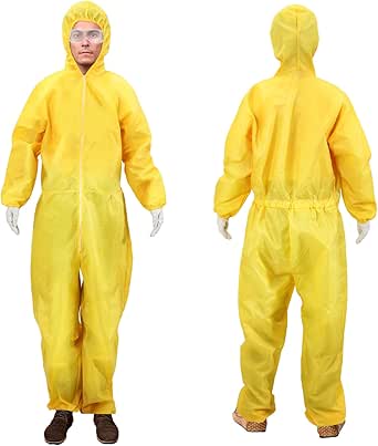 Amazon.com: Liitrsh 2 Sets Halloween Cosplay Costumes Yellow Hazmat ...