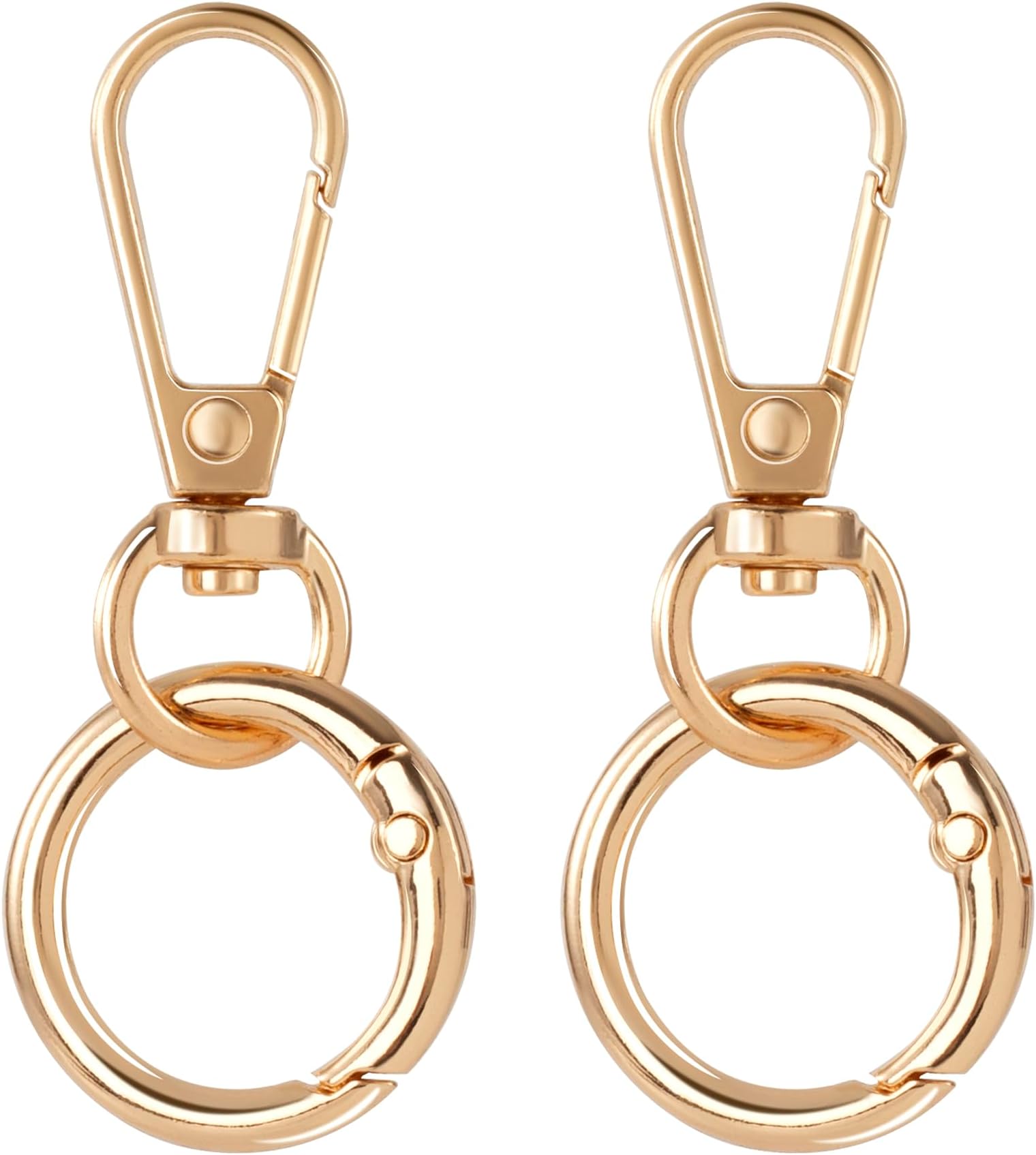 Amazon.com: Gold Keychain Clip Snap Hooks with Key Rings Car Keychain ...