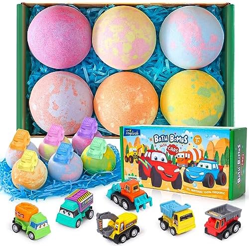 Amazon.com : Toylink Bath Bombs for Kids with Surprise Car Toys Inside, 6 Pack Large Bath Bombs ...