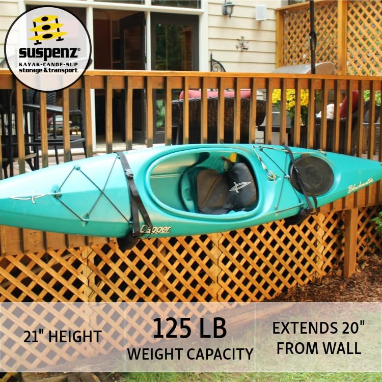 Snapklik.com : Suspenz EZ Kayak Storage Rack, Indoor & Outdoor Wall ...