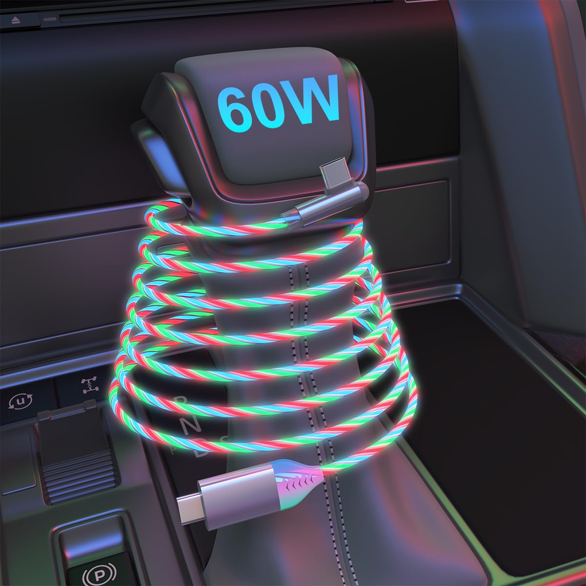 Amazon.com: iPhone 15 Charging Cable 60W Light Up iPhone Charger 90 ...