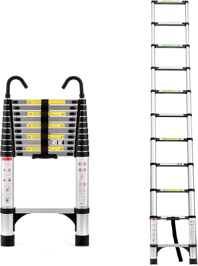 Dithoko Telescoping Ladder, 10.5 FT Aluminum Telescoping Ladder with ...