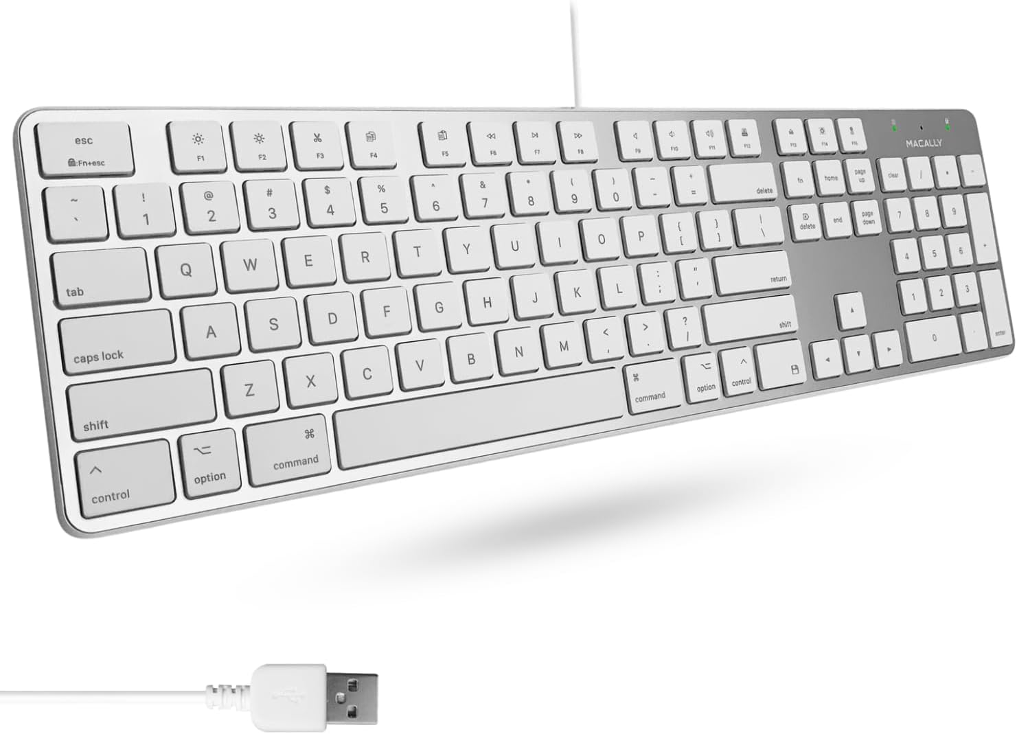 Amazon.com: Macally Ultra-Slim USB Wired Keyboard with Number Keypad ...