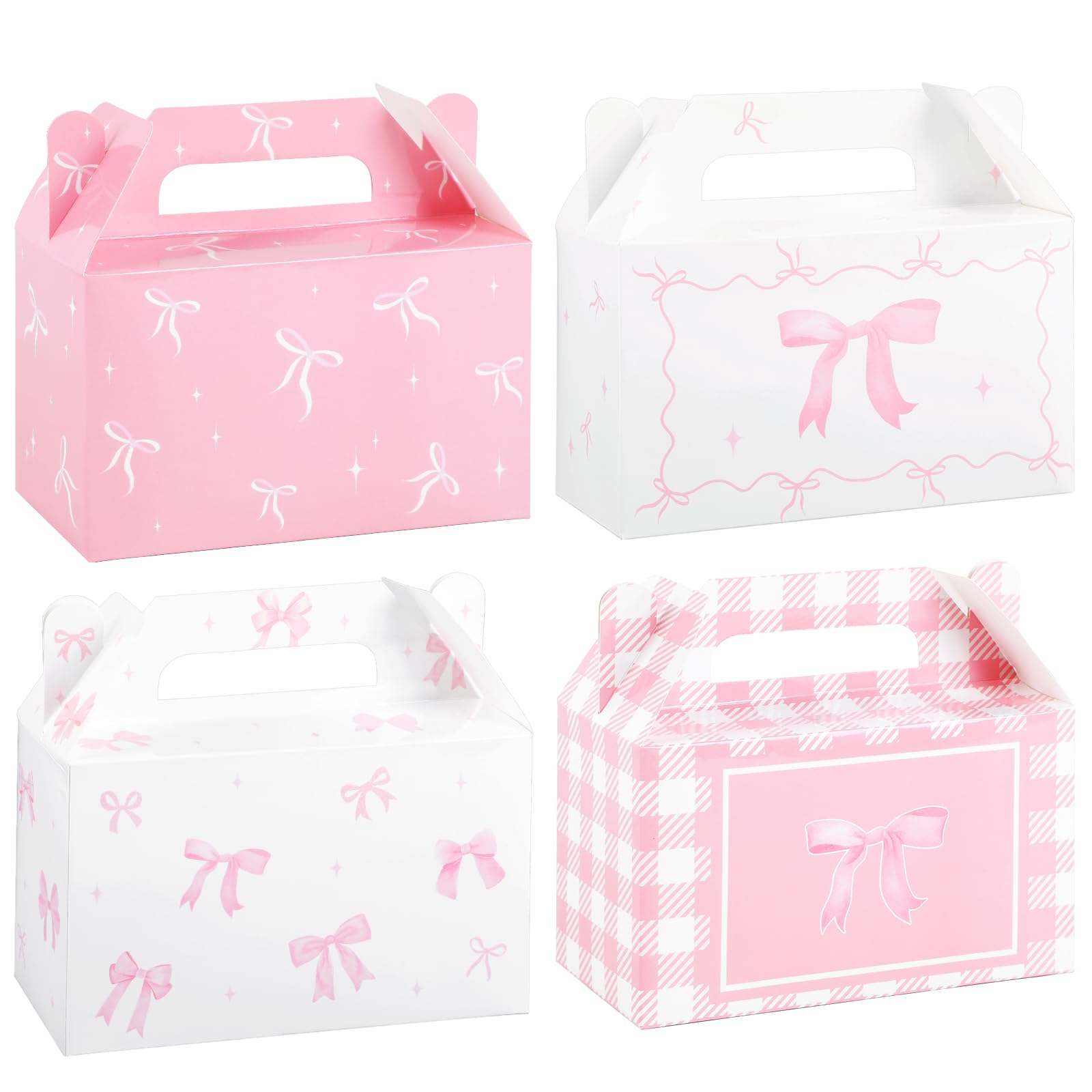 Amazon.com: Justforjoyful 12 Pcs Pink Bow Treat Boxes Party Supplies ...