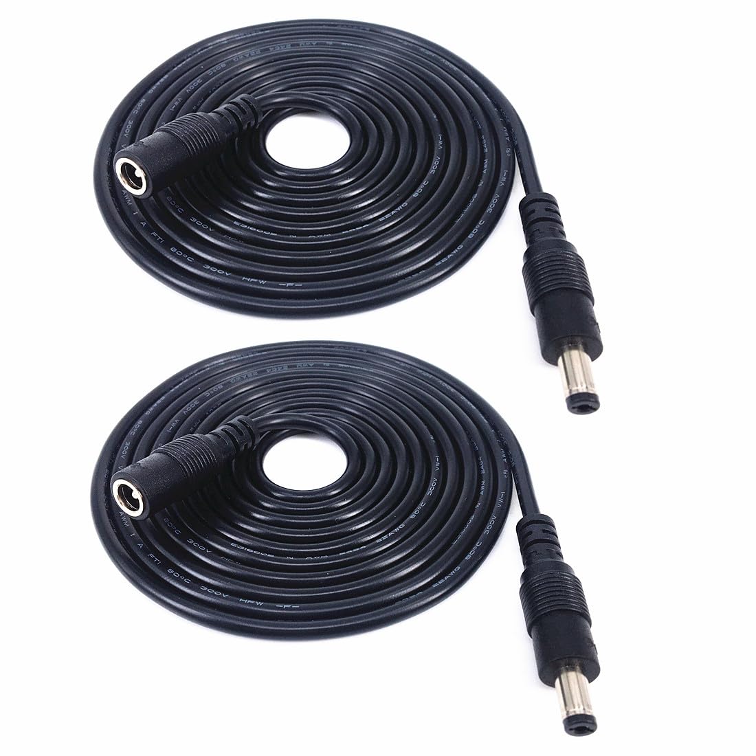 Amazon.com: WFYZQLJE 2pcs black 6.6-foot (2-meter) DC male and female ...