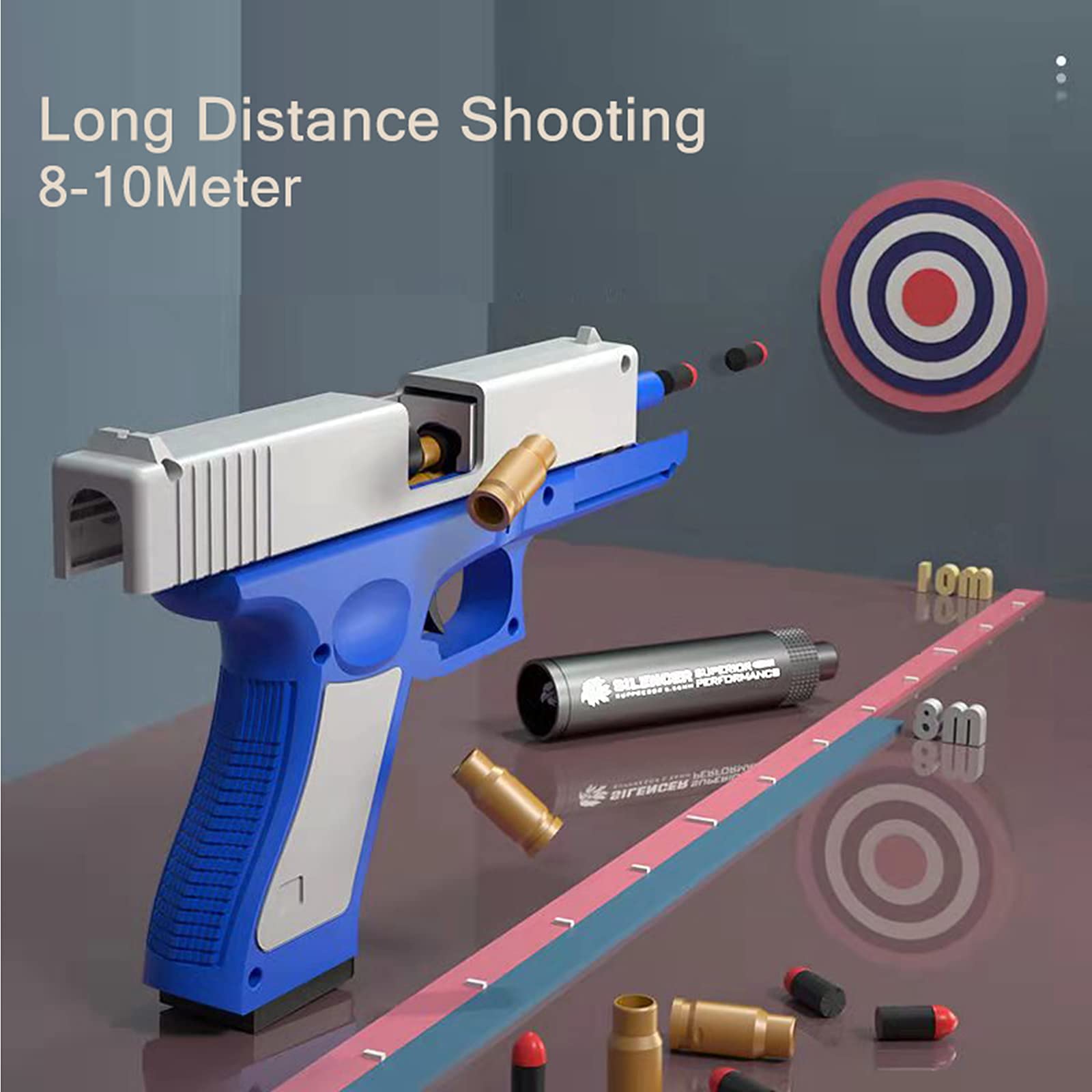 LASD Shell Ejection Soft Bullet Toy Gun,Toy Gun with Jump Ejectinging ...