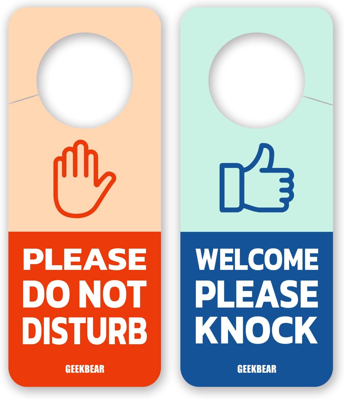 Amazon.com : GEEKBEAR Do Not Disturb Door Hanger Sign (02. Thumbs Up, 2 ...