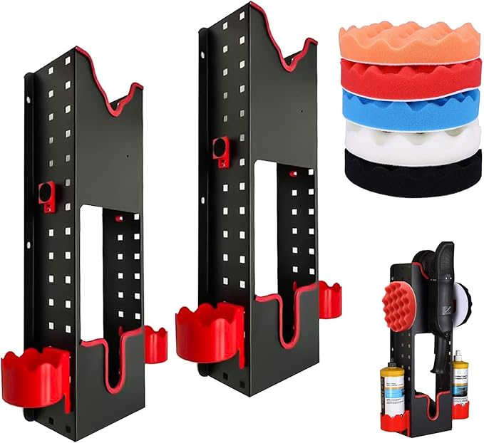 2 Pack Polishing Machine Holder Wall Mount, Buffer Rotary Polisher Auto ...