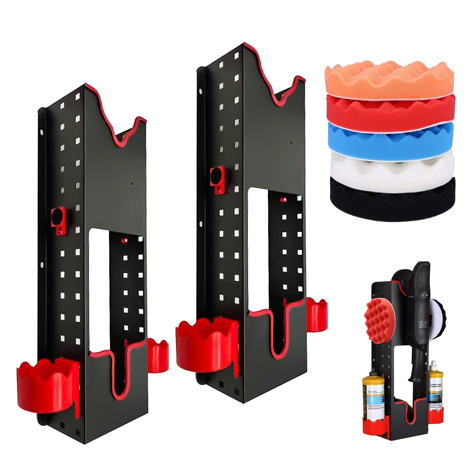 2 Pack Polishing Machine Holder Wall Mount, Buffer Rotary Polisher Auto ...