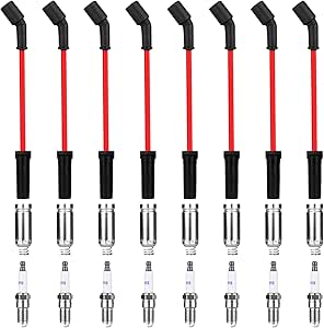 Amazon.com: 8 Pcs Spark Plug Wires Set & 41-110 Iridium Spark Plugs Compatible with 2000-2013 ...