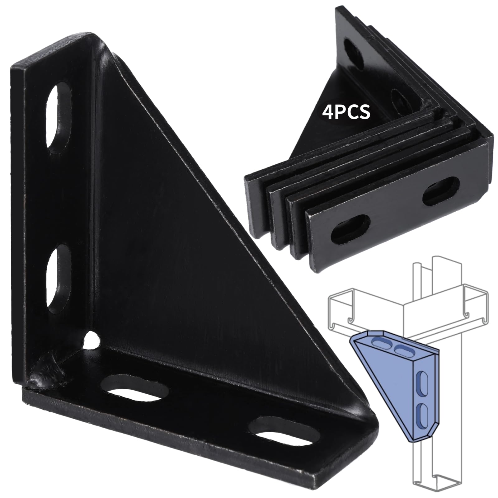 Amazon.com: yeesport 4 Packs 90 Degree Gusseted Fittings, Carbon Steel ...