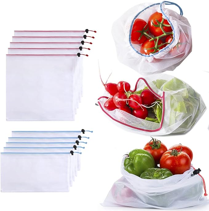 Amazon.com: Nado Care Mesh produce bags - Set of 10 - See-Through and ...