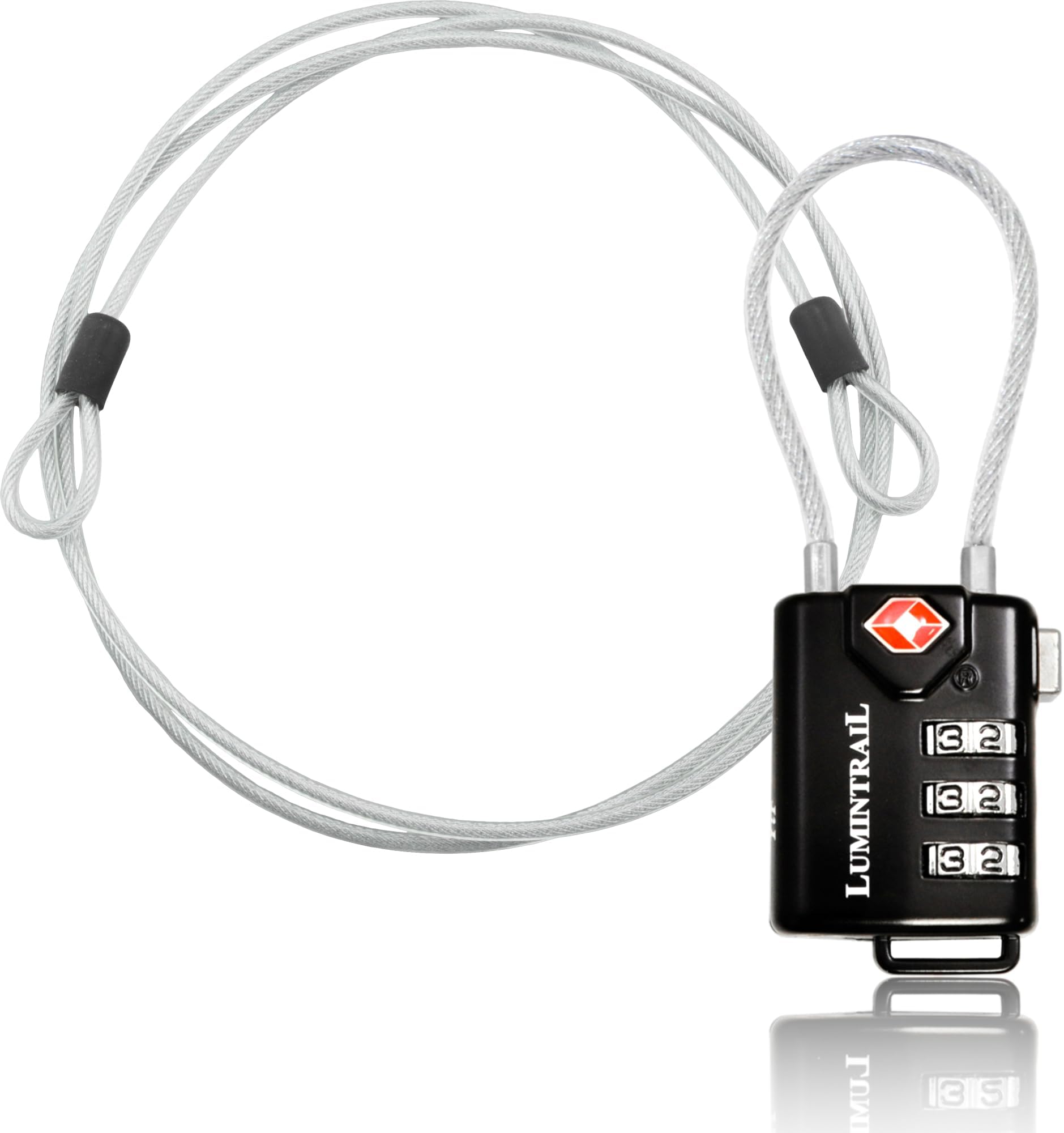 Go Travel Retractable Cable Padlock, 3-Dial Design Combination Lock ...