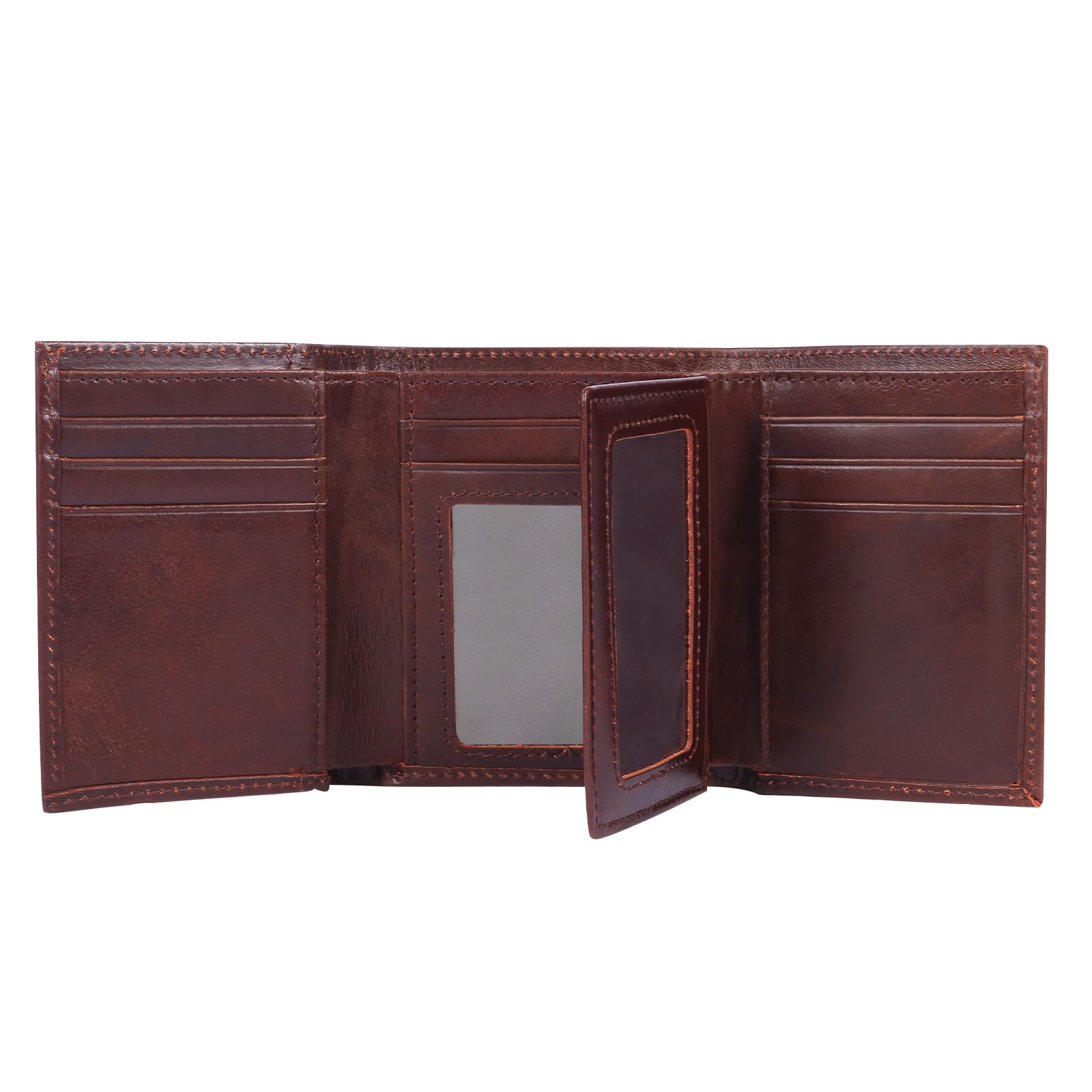 Amazon.com: WULOUJIE Leather Wallets for Men, large capacity Three fold ...