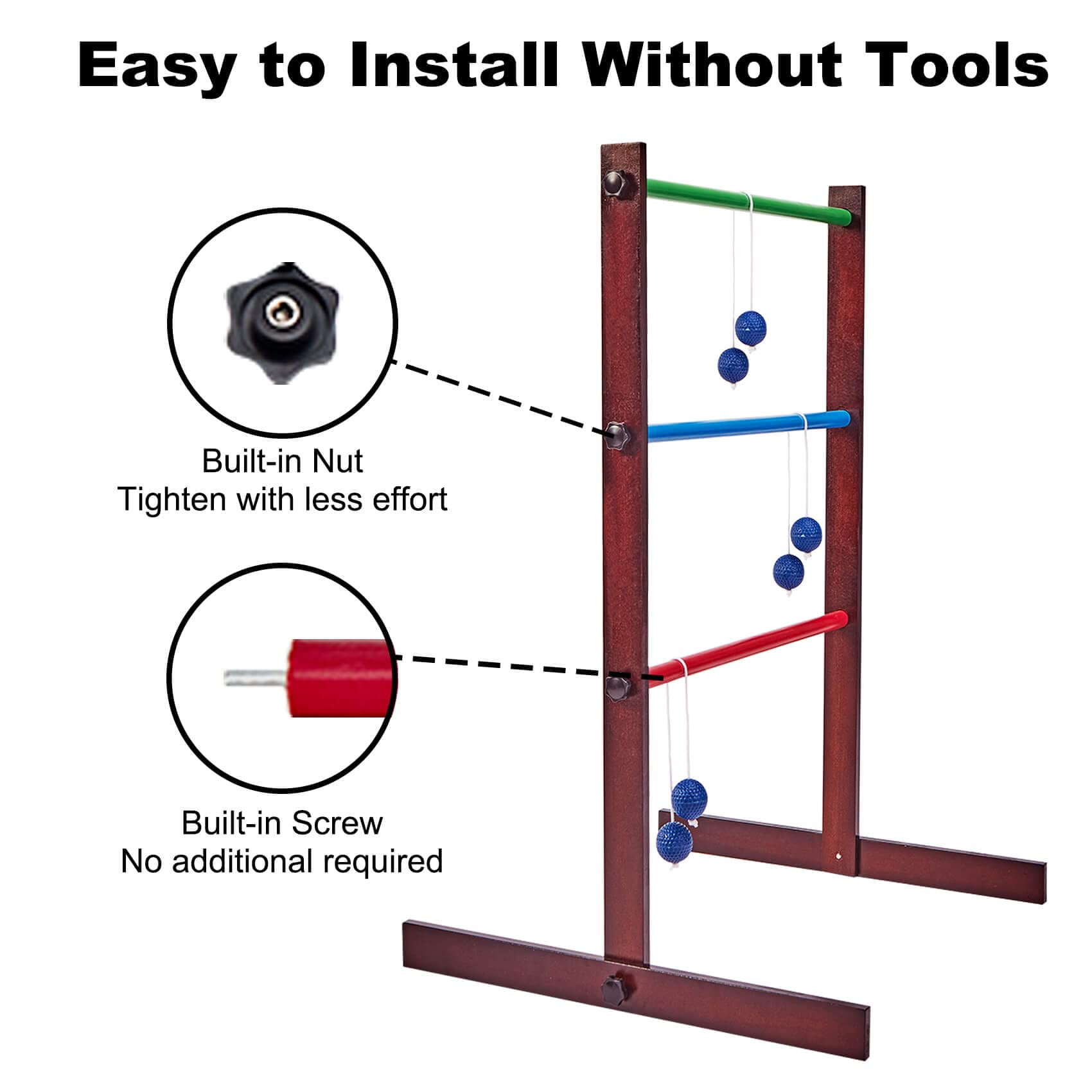 Snapklik.com : SpeedArmis Ladder Ball Game Set - Premium Rubber Wooden ...