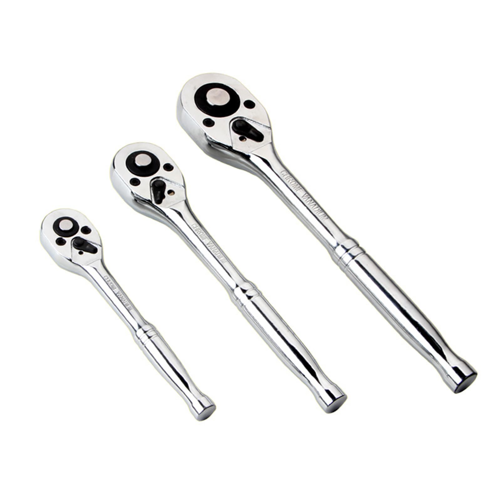 Ratchet Wrench Set, 3 Piece 1/2" 3/8" 1/4" Drive Ratchet Set,Flex Head ...