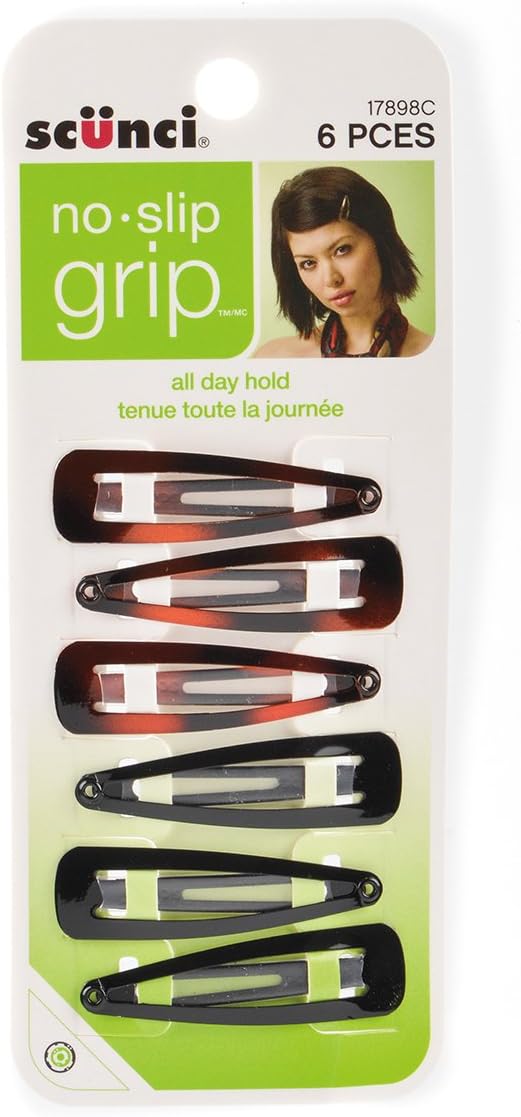 Amazon.com : Scunci No Slip Snap Clippies, 18 Count, 5cm : Beauty ...