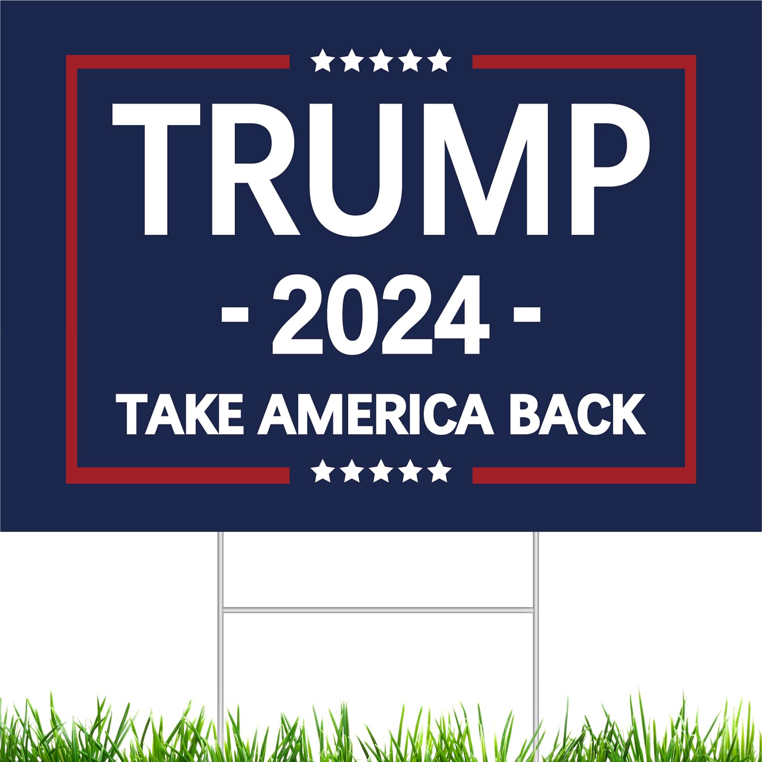 Amazon.com: Trump 2024 Yard Sign with H-Stakes - Double Sided 18x12 ...