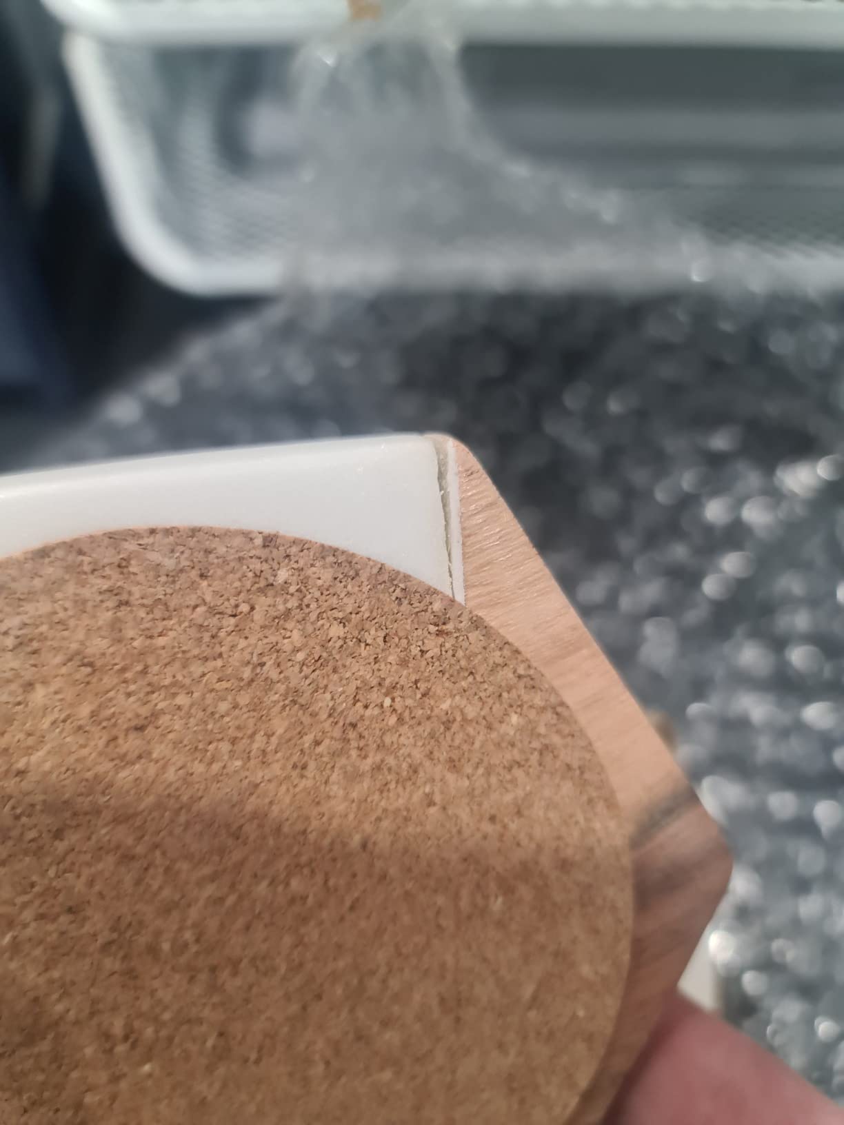 GoCraft Marble & Wood Coasters | Handcrafted Geometric White Marble ...