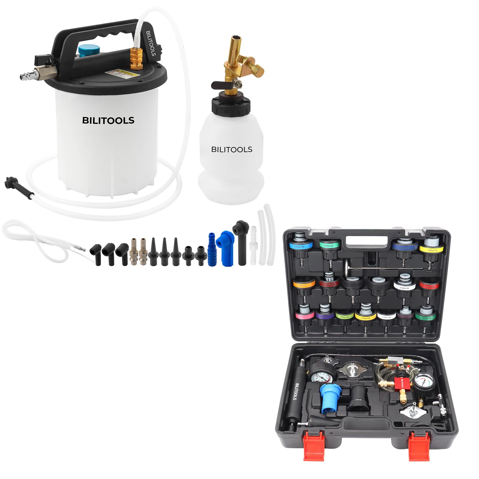 Amazon.com: BILITOOLS 3L Vacuum Brake Bleeder Kit,&Radiator Coolant ...